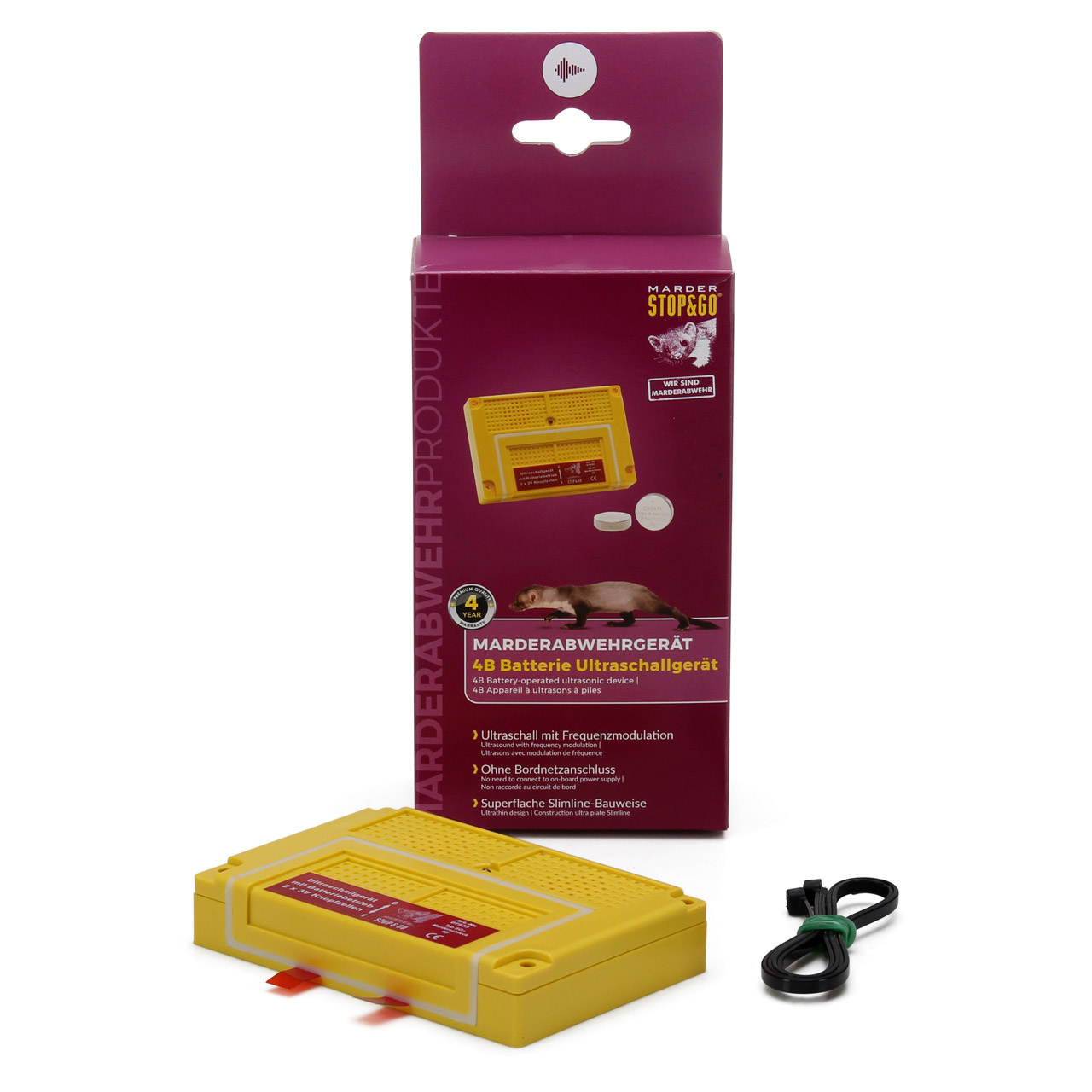 Stop Go Ultraschall Marder Abwehrgert 07533 Batteriebetrieb Marderschreck 4b