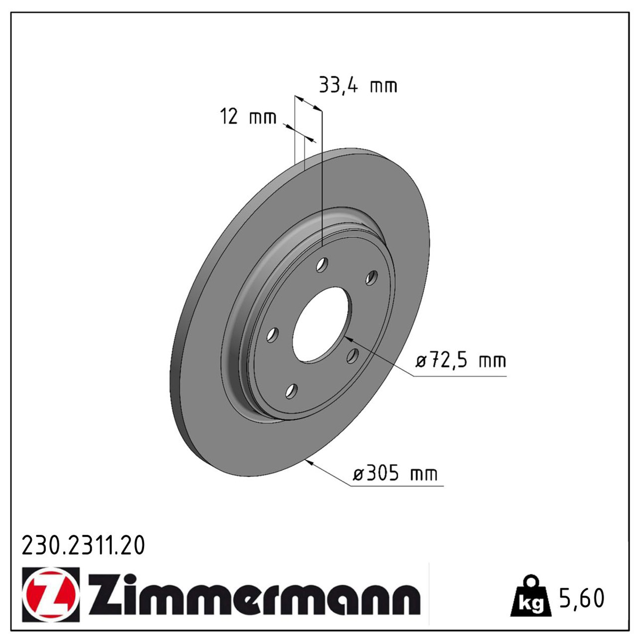 ZIMMERMANN Bremsscheiben - 230.2311.20 - ws-autoteile.com